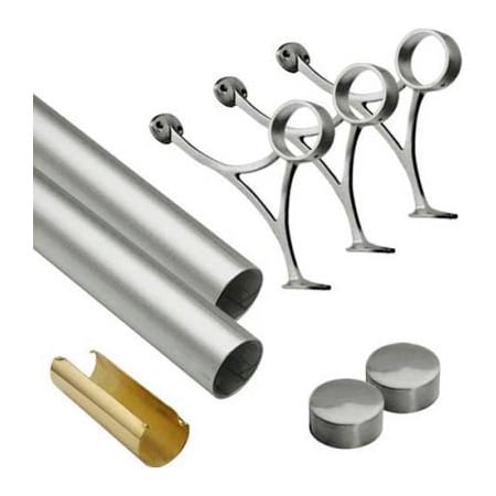 Lavi Industries , 6' Foot Rail Kit, 2" Tube, Satin Stainless Steel 44-FR1006/2 | Zoro